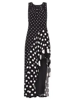 MILLY Spencer Polka Dot Midi Dress - Black/white