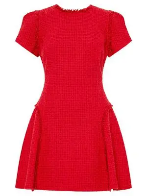 MILLY Samara Boucle Mini Dress - Red