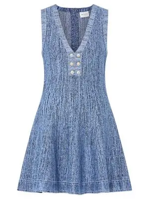 MILLY Shelby Pinstripe Knit Mini Dress - Blue