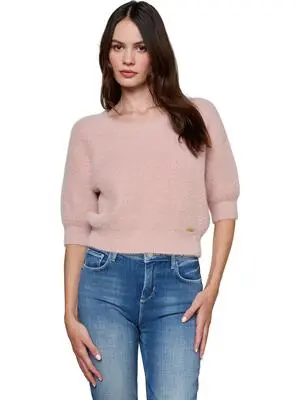 L'Agence Guinevere Cropped Pullover - Pale Rose