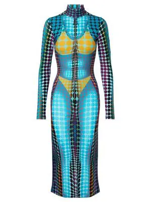 JEAN PAUL GAULTIER Printed Midi Dress Multicoloured