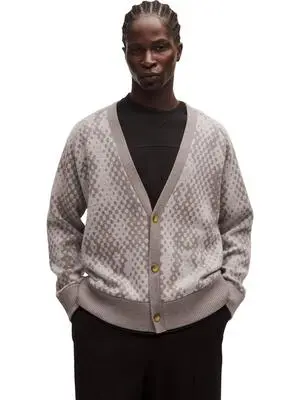 Lululemon Merino Wool Cardigan - From Afar Knit Jacquard Sheer Oak Muli