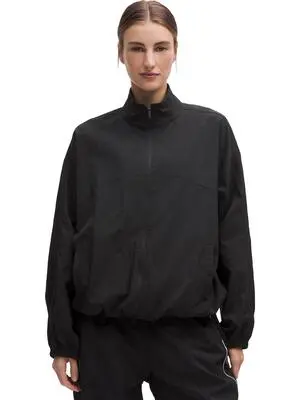 Lululemon License To Train Woven Oversized Track Jacket - Black/white