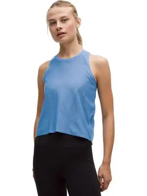 Lululemon Fast And Free Airflow Cropped Running Tank Top - Pool Party