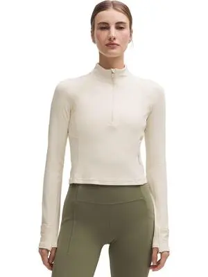 Lululemon It's Rulu Cropped Half Zip - Light Ivory