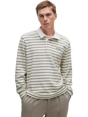 Lululemon Long-sleeve Rugby Shirt - Yachtie Stripe Soft Ivory Sky Fall