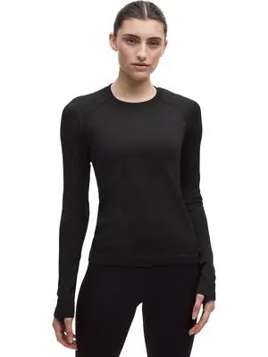 Lululemon Rest Less Variegated Ribbed Pullover - Contour Variegated Rib Black