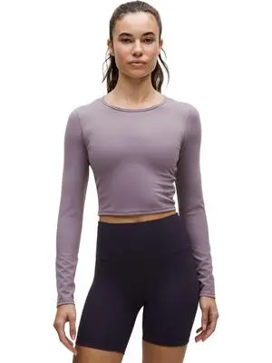 Lululemon Wunder Train Cropped Long-sleeve Shirt - Dusky Lavender