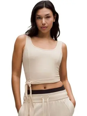 Lululemon Side-tie Cropped Tank Top - White Opal