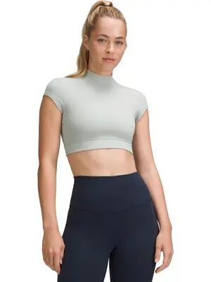 Lululemon Wunder Train Super Cropped Short-sleeve Shirt - Jade Grey