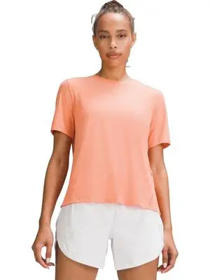 Lululemon Mesh Panelled Uv Protection Running T-shirt - Coral Kiss