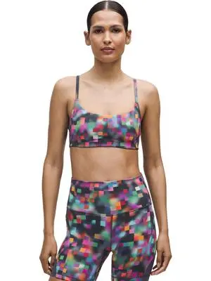Lululemon Wunder Train Strappy Racer Bra Light Support, A/b Cup - Pixel Rainbow Club Blue Multi