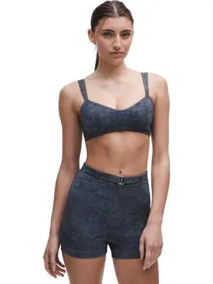 Lululemon Everlux Sweetheart Bra Light Support, A/b Cup Denim Dreams Set - Stone Twill Club Blue Multi