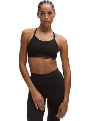 Lululemon Flow Y Mid-support Bra Logo Black