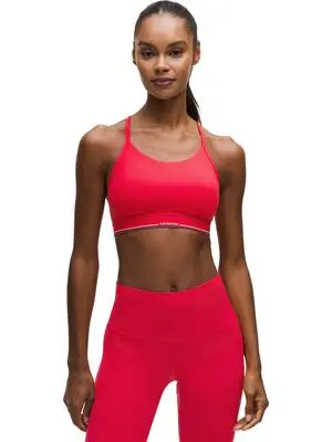 Lululemon Flow Y Mid-support Bra Logo Lululemon Red