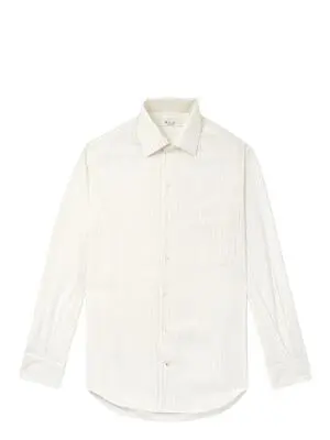 Loro Piana André Striped Wool And Silk-blend Shirt - White