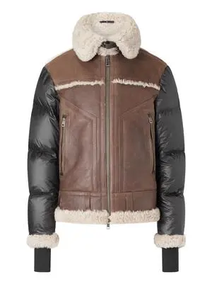 Moncler Argens Padded Shearling And Shell Jacket - Brown