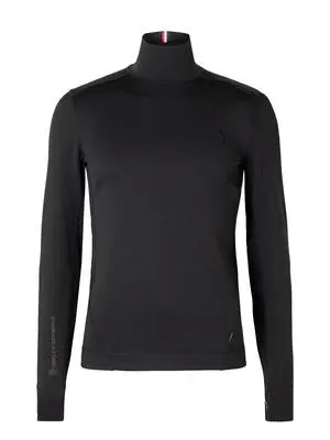 Moncler Slim-fit Logo-appliquéd Polartec® Power Grid™ Base Layer - Black