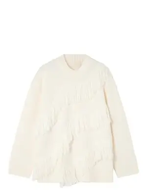 Ulla Johnson Ina Fringed Wool Sweater - Cream