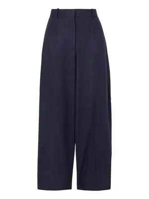 TOTEME Pleated Flannel Wide-leg Trousers - Blue