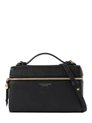 Tory Burch Romy Slim Textured-leather Shoulder Bag - Black