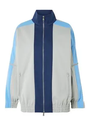 Tibi Color-blocked Jersey Bomber Jacket - Gray