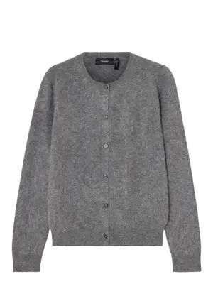 Theory Brushed Cashmere Slim Fit Cardigan - Gray