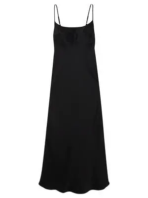 Theory Satin Midi Dress - Black