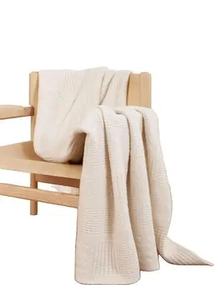THE ELDER STATESMAN Cashmere And Cotton-blend Blanket - Ivory