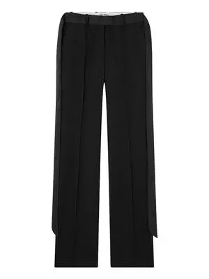 Attico Tie-detailed Wool-twill Pants - Black