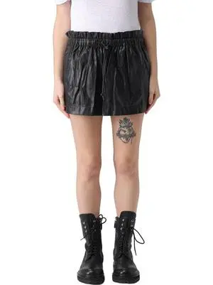 Isabel Marant Étoile Leather Drawstring Shorts - Black
