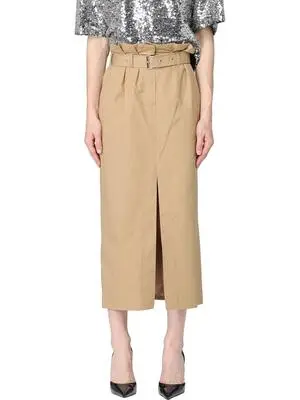 Dries Van Noten Belted Midi Skirt - Beige