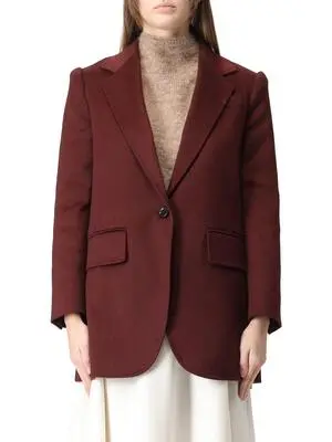 Max Mara Single Breasted Blazer - Burgundy
