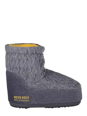 Moon Boot Moon Boot Textured Knit Ankle Boots Grey