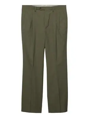 Prada Wide-leg Wool Pants - Forest Green
