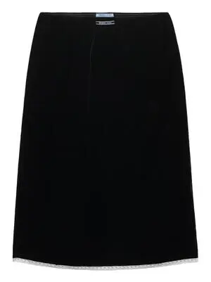 Prada Velvet Pencil Skirt - Black