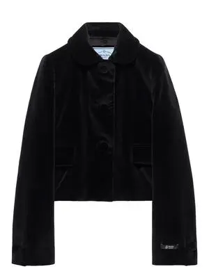 Prada Single-breasted Velvet Jacket - Black