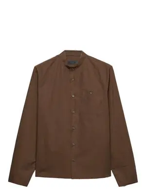 Prada Cotton Blend Shirt Cocoa Brown