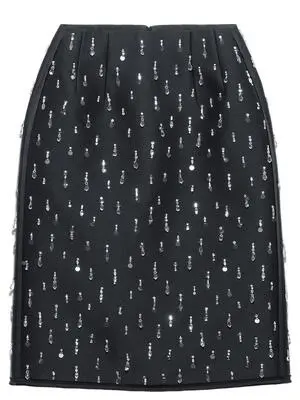 Prada Embroidered Sequin Scuba Midi-skirt - Black