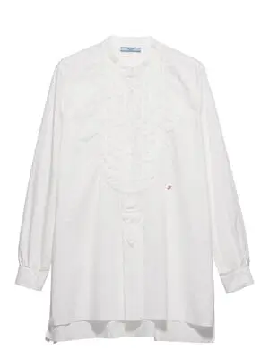 Prada Embroidered Cotton Shirt - White