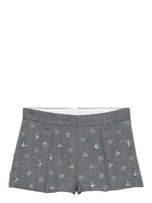 Prada Pinstripe Wool Shorts Anthracite Gray