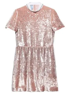 Prada Sequined Velvet Mini-Dress Opaline