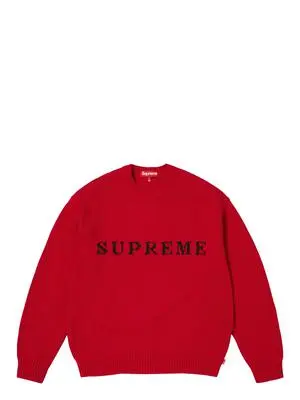 Supreme Contrast Logo Sweater - Red
