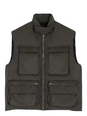 LEMAIRE Wadded Gilet With Pockets - Brown