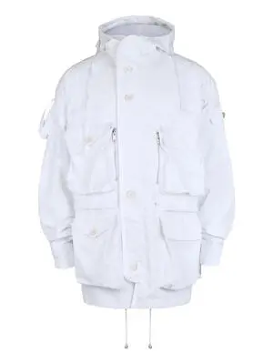 Givenchy Utilitarian Hooded Nylon Windbreaker - White