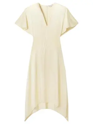 Stella McCartney Paneled Hammered-satin Midi Dress - Cream