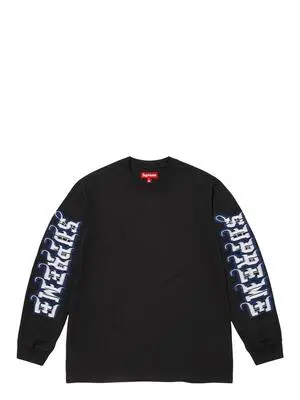 Supreme Intarsia Sleeve Long-sleeve Top - Black