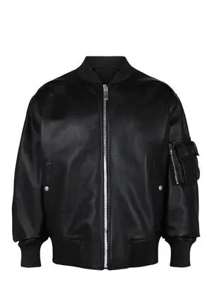 Givenchy Leather Bomber Jacket - Black