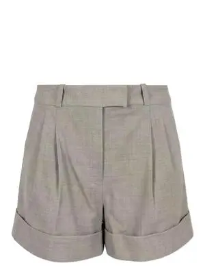 Rag & Bone Neila Pleated Cuffed Shorts - Grey