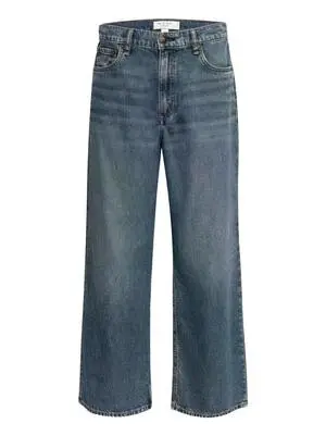 Rag & Bone Andi Cropped Wide Leg Jeans - Blue